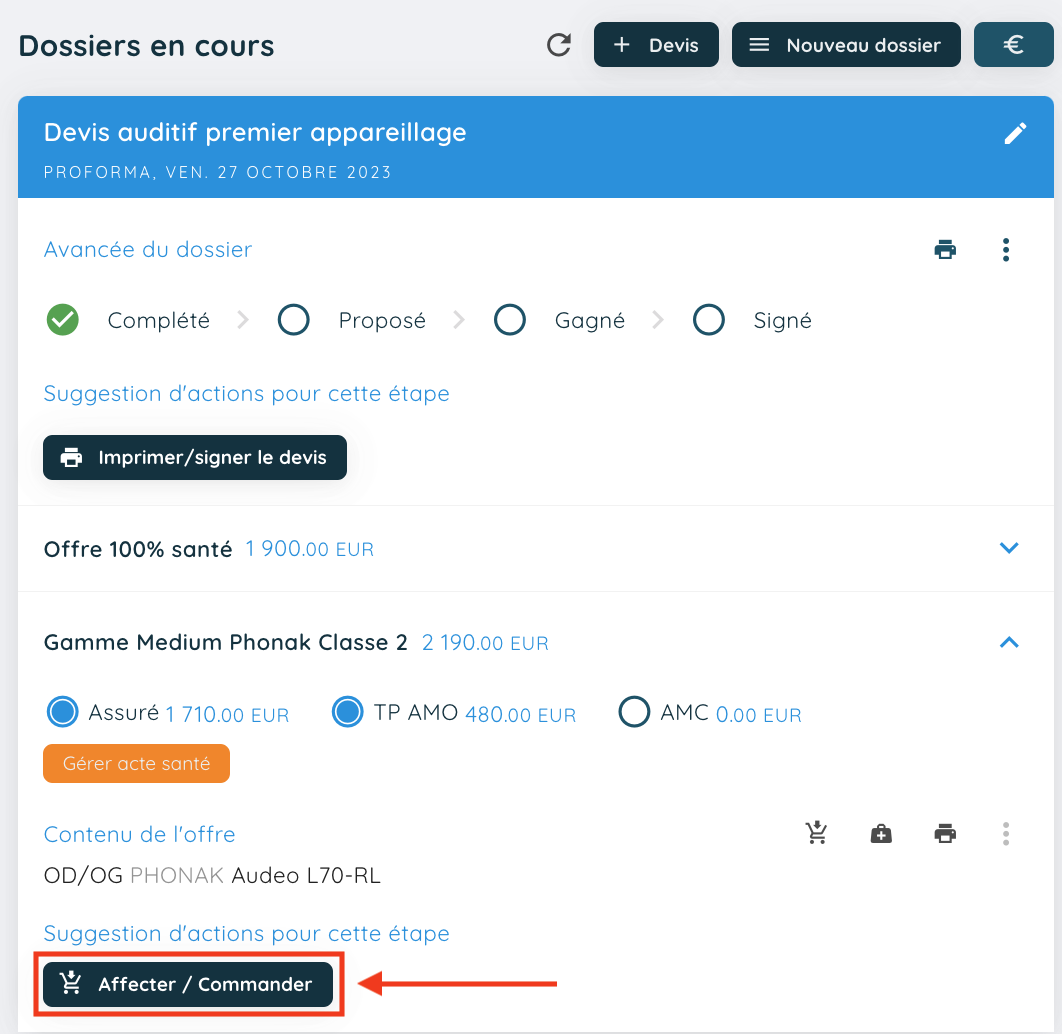 5. Affecter les appareillages et articles avant l'essai du patient ...