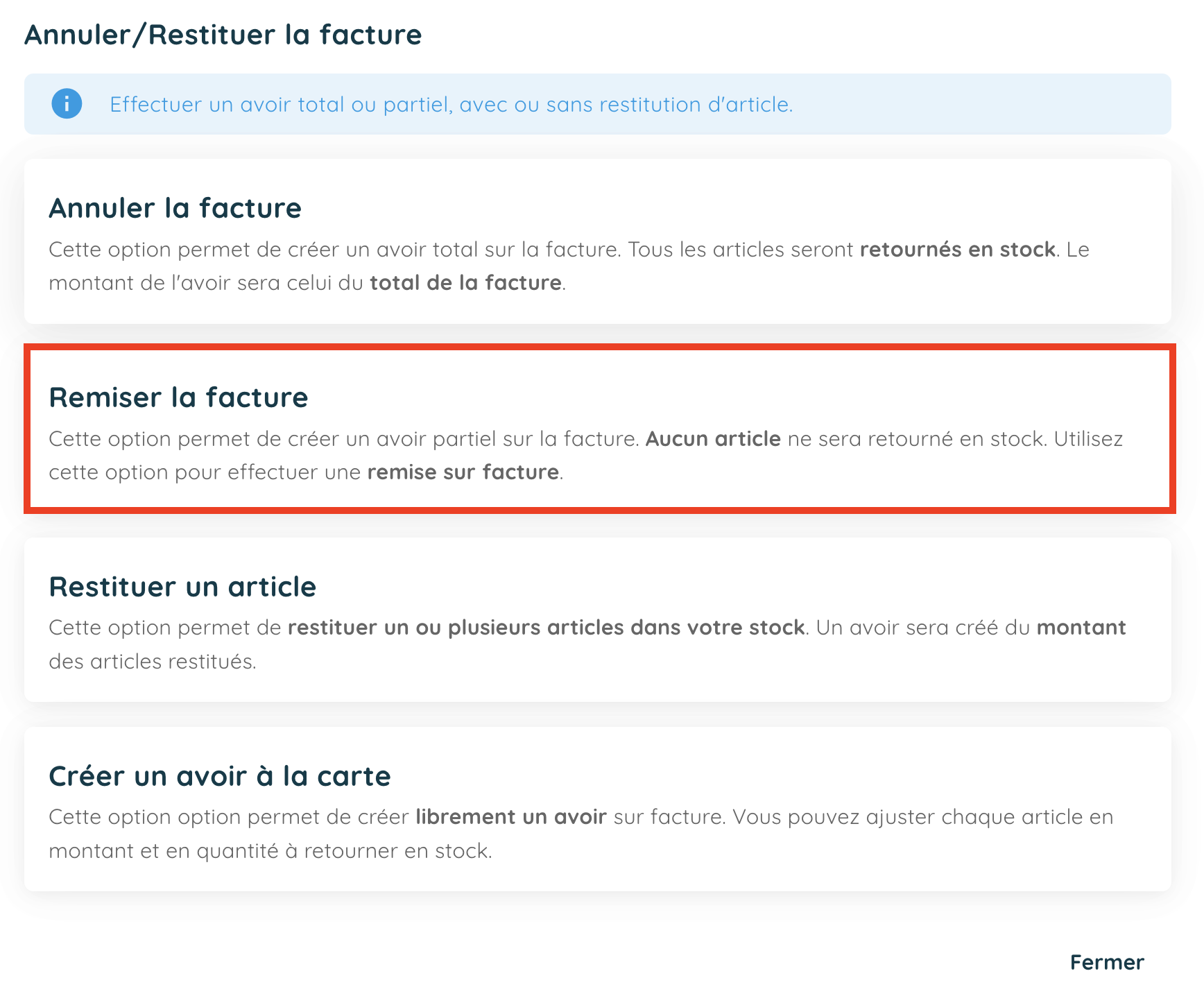 2. Comment saisir un avoir total et partiel pour supprimer ou faire une ...