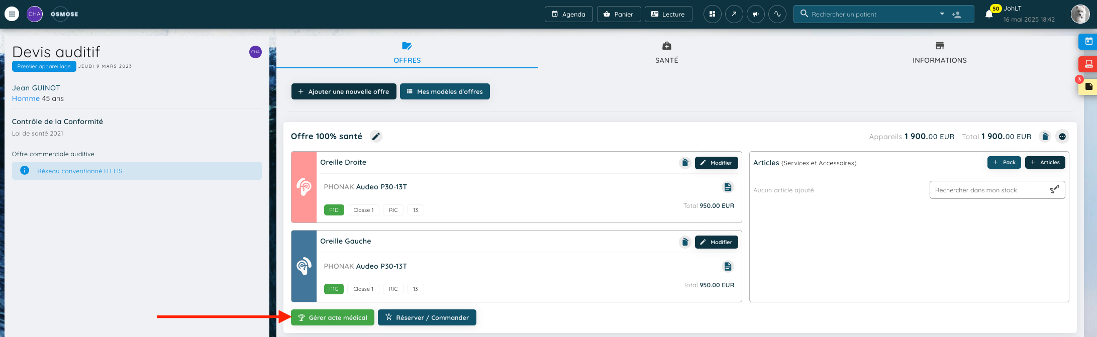 8. Ajouter ou modifier un code LPP depuis la facture – Osmose Solutions