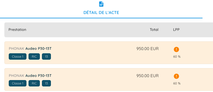8. Ajouter ou modifier un code LPP depuis le devis ou la facture ...