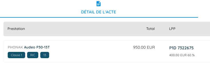 8. Ajouter ou modifier un code LPP depuis le devis ou la facture ...