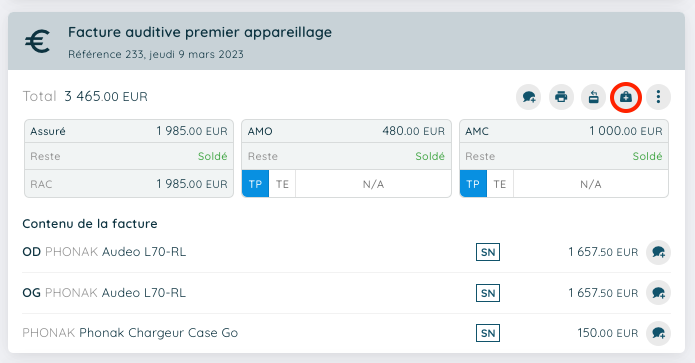 8. Ajouter ou modifier un code LPP depuis le devis ou la facture ...